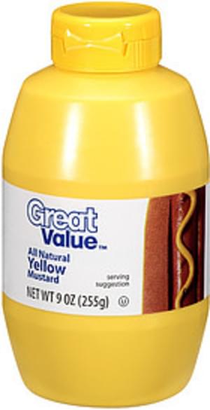 Great Value All Natural Yellow Mustard - 9, Nutrition Information | Innit