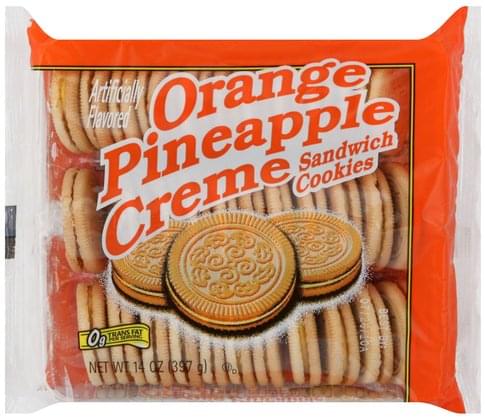 Wal Mart Sandwich, Orange Pineapple Cr me Cookies - 14 oz, Nutrition ...