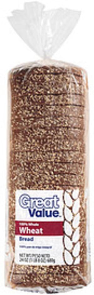 Great Value 100% Whole Wheat Bread - 24 oz, Nutrition Information | Innit Great Value 100% Whole Wheat Bread - 24 oz, Nutrition Information | Innit