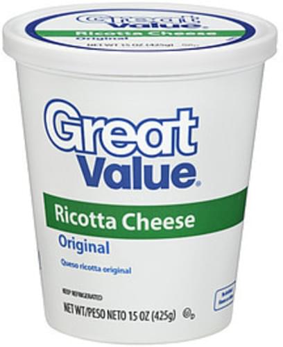 Great Value Original Ricotta Cheese - 15 oz, Nutrition Information | Innit