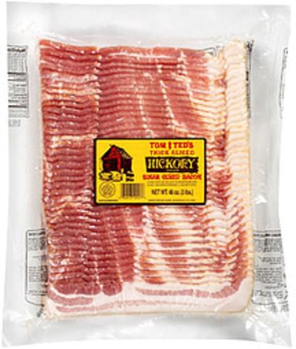 Tom & Ted's Hickory Brand Sugar Cured & 30 Thick Slices Bacon - 48 oz ...