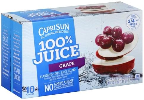 Capri Sun Grape 100% Juice - 10 ea, Nutrition Information | Innit