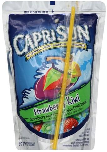Capri Sun Strawberry Kiwi Juice Drink Blend - 6.75 oz, Nutrition ...