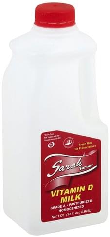 Sarah Farms Milk - 1 QT, Nutrition Information | Innit