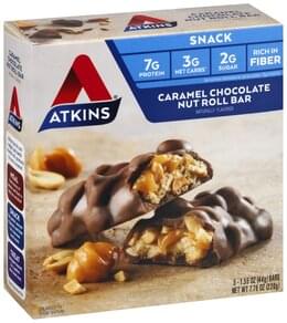 Atkins Caramel Chocolate Nut Roll Snack Bar - 5 ea, Nutrition ...