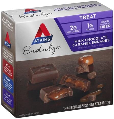 Atkins Milk Chocolate Caramel Squares - 15 ea, Nutrition Information ...