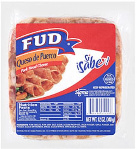 Fud Pork Head Cheese - 12 oz, Nutrition Information | Innit