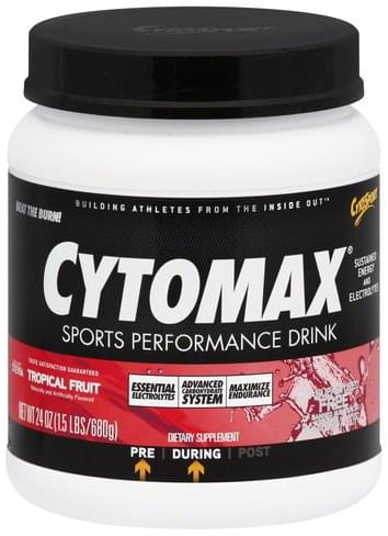 Cytomax Tropical Fruit Sports Performance Drink - 24 oz, Nutrition ...