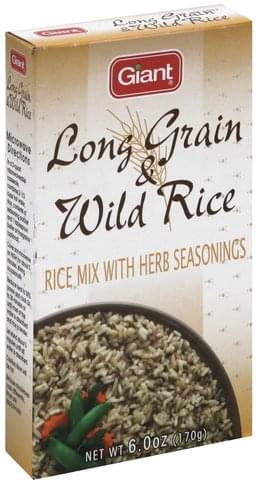 Giant Long Grain & Wild Rice - 6 oz, Nutrition Information | Innit