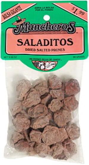 Muncheros Pre-Priced Dried Salted Prunes, Saladitos - 3.5 oz, Nutrition ...
