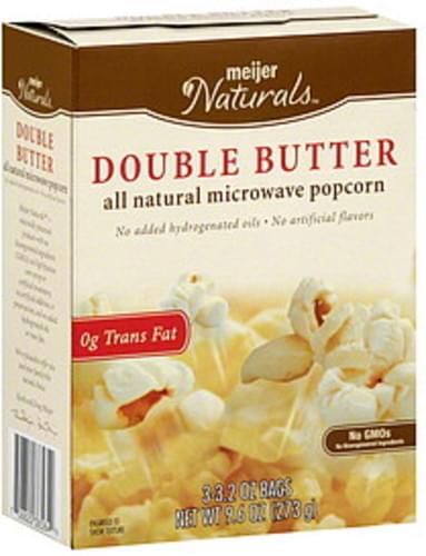 Meijer Naturals Double Butter Microwave Popcorn - 3 ea, Nutrition ...