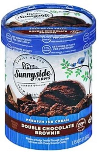 Sunnyside Farms Premium Double Chocolate Brownie Ice Cream 1 75 Qt