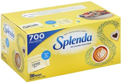Splenda No Calorie, Packets Sweetener - 700 ea, Nutrition Information ...