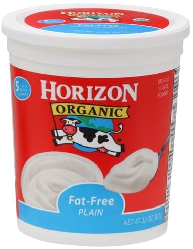 Horizon Fat-Free Plain Nonfat Yogurt - 32 oz, Nutrition Information | Innit