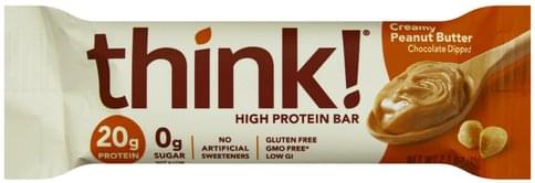 Think Creamy Peanut Butter High Protein Bar - 2.1 oz, Nutrition ...
