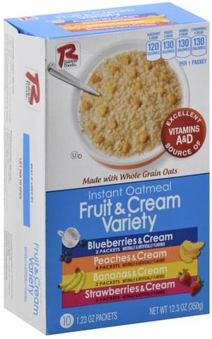 Ralston Foods Instant, Fruit & Cream, Variety Oatmeal - 10 ea ...