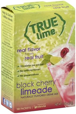 True Lime Black Cherry Limeade Drink Mix - 10 ea, Nutrition Information ...