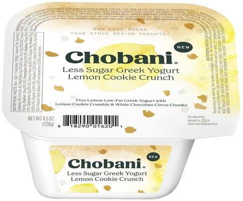 Chobani Lemon Cookie Crunch Yogurt - 4.5 oz, Nutrition Information | Innit
