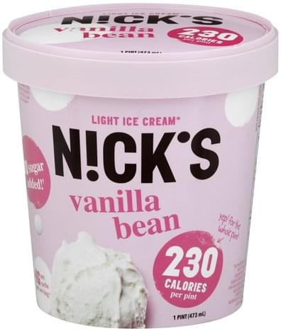 Nicks Light, Vanilla Bean Ice Cream - 1 pt, Nutrition Information | Innit