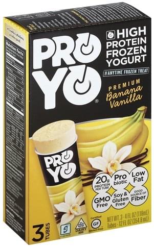 ProYo High Protein, Premium, Banana Vanilla Frozen Yogurt - 3 ea ...
