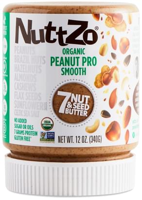 Nuttzo Organic Smooth Peanut Pro - 12 oz, Nutrition Information | Innit